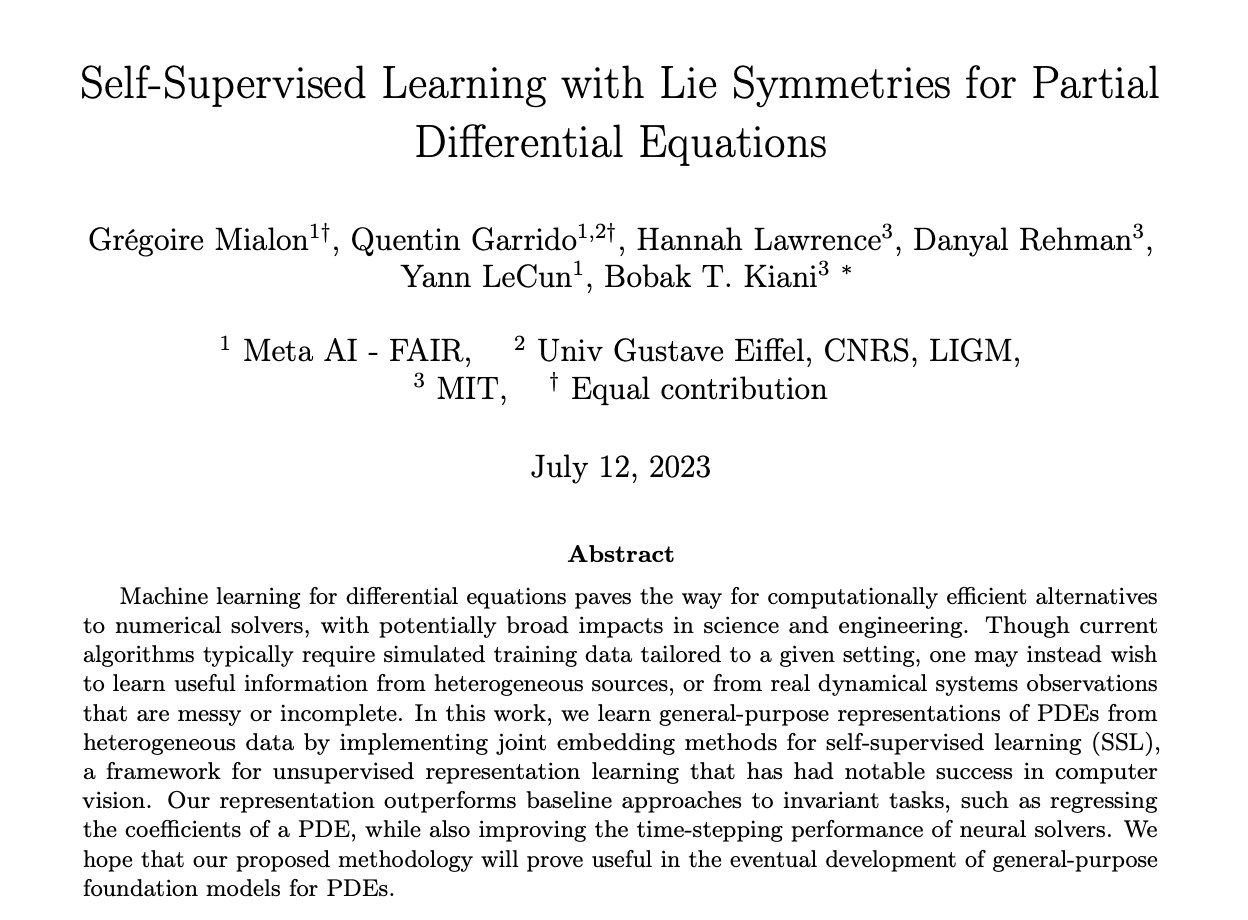 AK on Twitter: "Self-Supervised Learning with Lie Symmetries for Partial Differential Equations ...