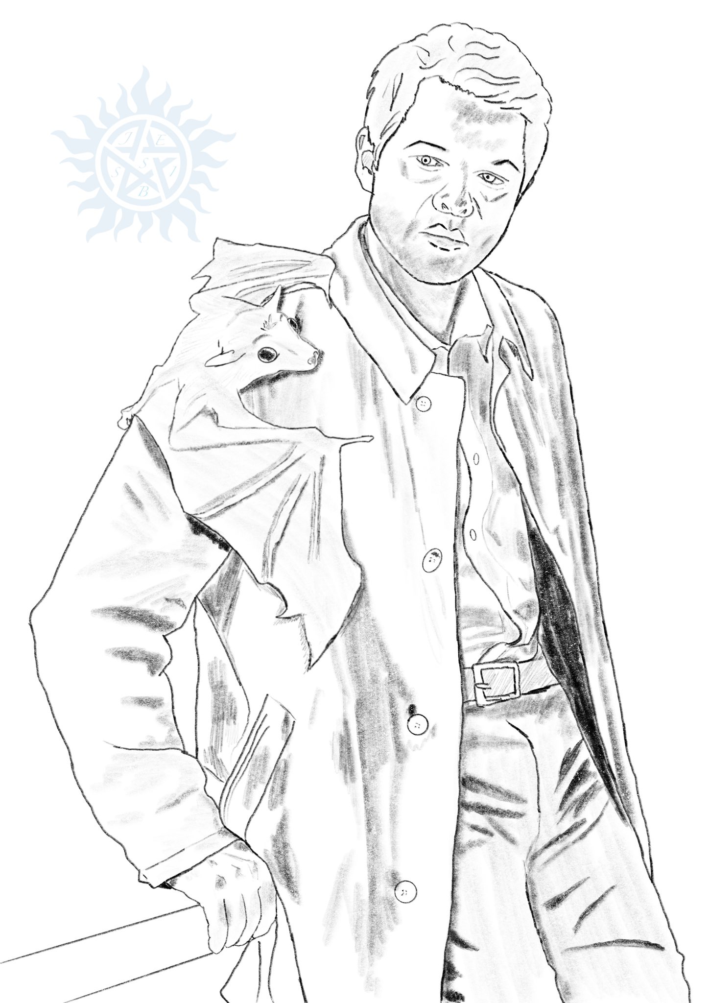 Castiel Coloring Pages