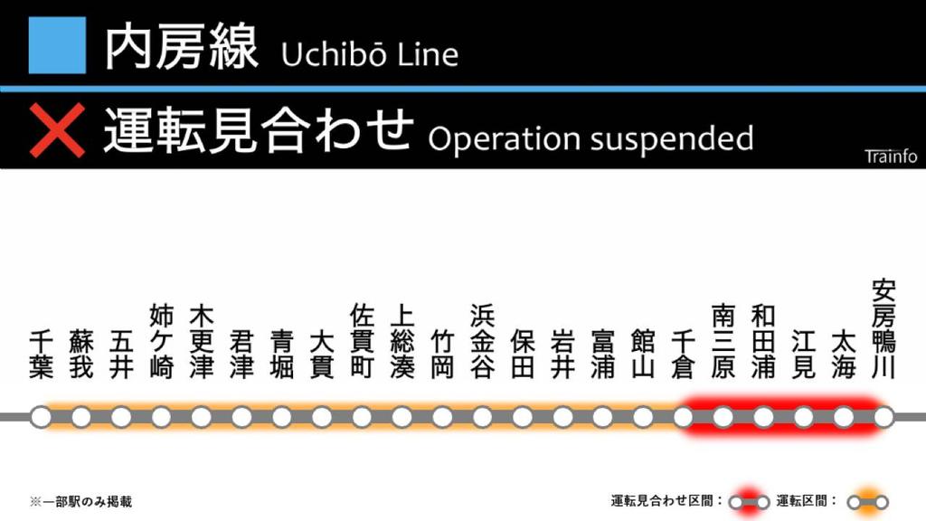 JR内房線の運転見合わせ情報 今日現在・リアルタイム最新情報｜ナウティス