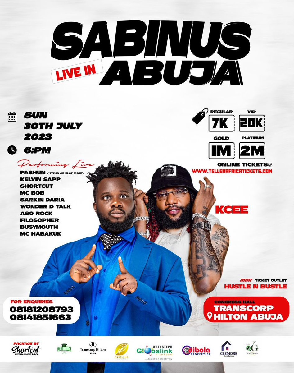 French 🇫🇷 on Twitter: "RT @MekaWrights: What’s up Abuja!!! 👋 Oga sabinus is coming to our city ...