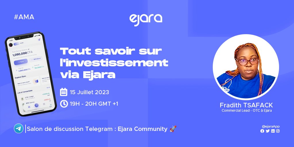 Ejara - Nous recrutons, DM ! 🧠 on Twitter: "📢 Soyez des nôtres sur Telegram, ce samedi 15/07 ...