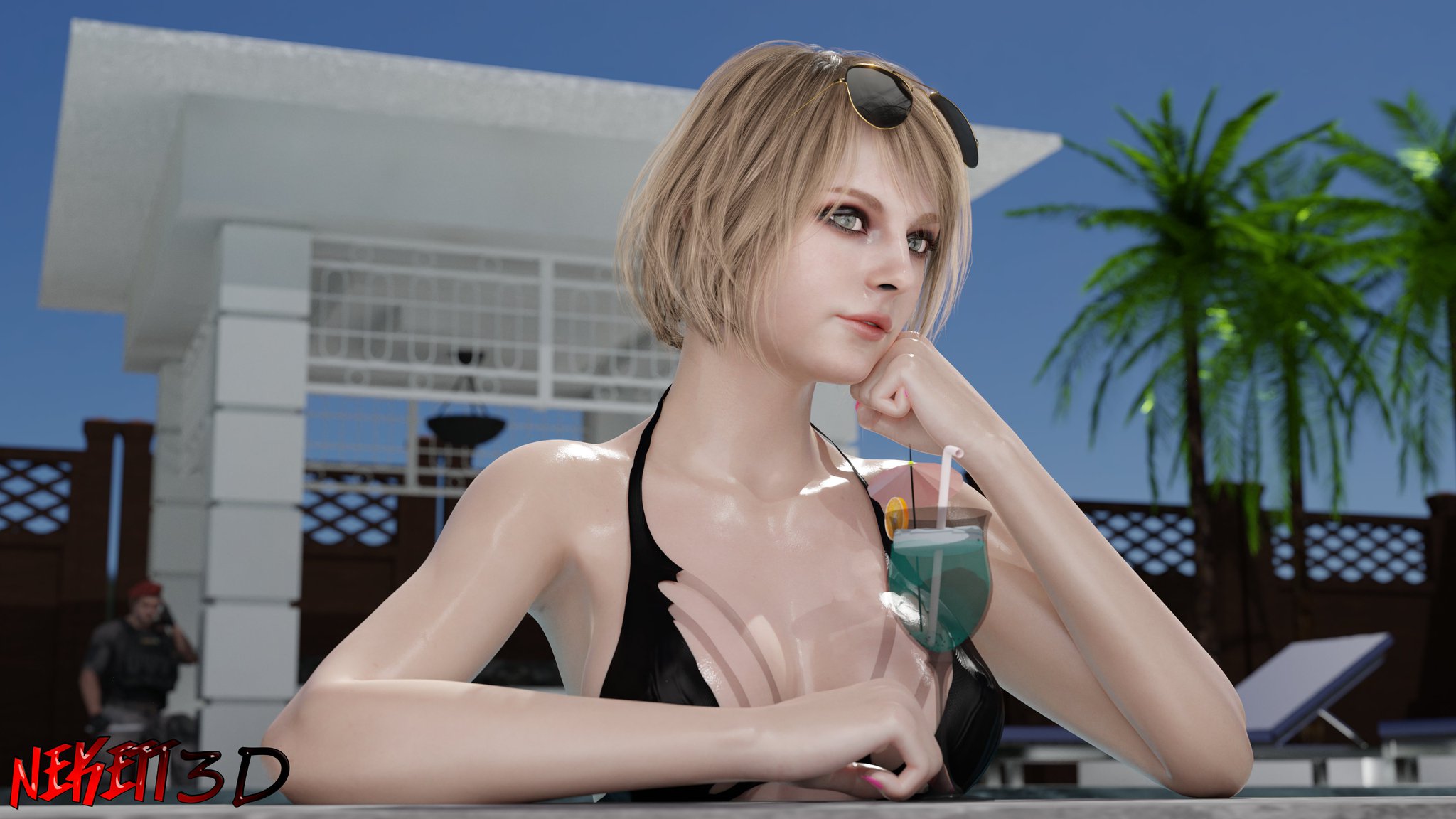 NeKett3D🔞 (Commissions Open) on Twitter: "Ashley enjoying her day off, i wonder what can go ...