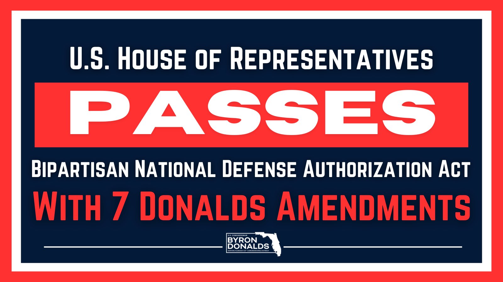 Congressman Byron Donalds On Twitter 🧵thread🧵 Today The House Passed