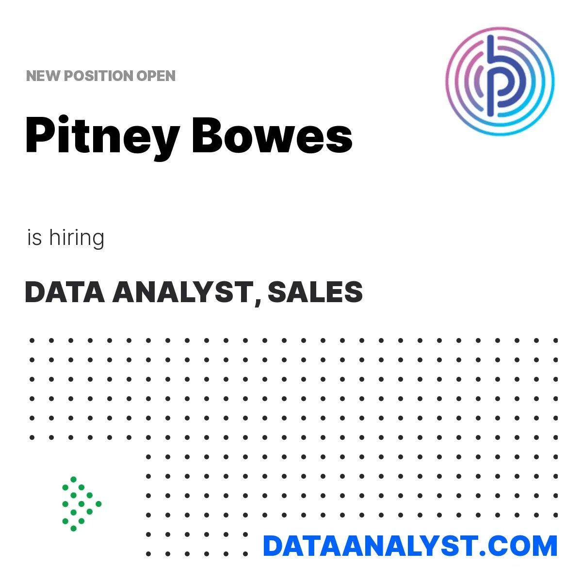 DataAnalyst.com on Twitter: "Pitney Bowes is hiring a Data Analyst, Sales with 0 - 3 years of ...
