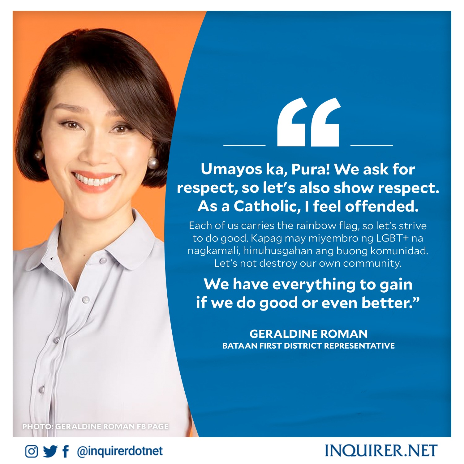 Inquirer on Twitter: "'WE ASK FOR RESPECT, SO LET'S SHOW RESPECT' Bataan first district ...