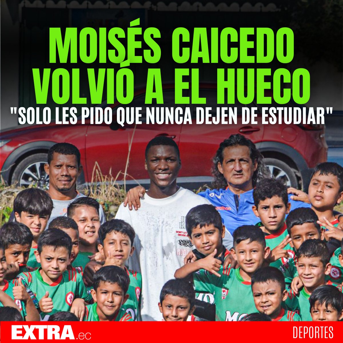 Diario Extra on Twitter: "Moisés Caicedo llegó a El Hueco. Así se llama la cancha que vio sus ...
