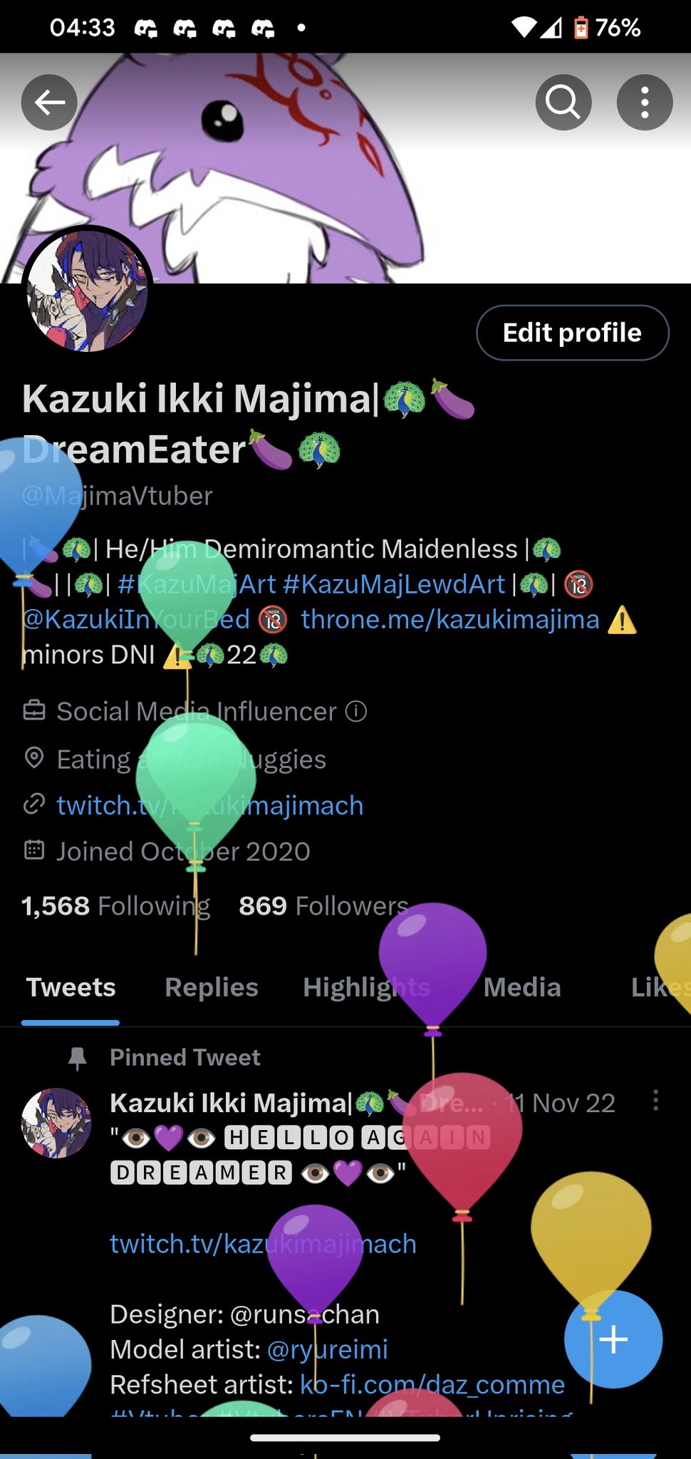 Kazuki Ikki Majima|🦚🍆DreamEater🍆🦚 on Twitter: "Happy birthday meee https://t.co/imeowyYtA1 ...