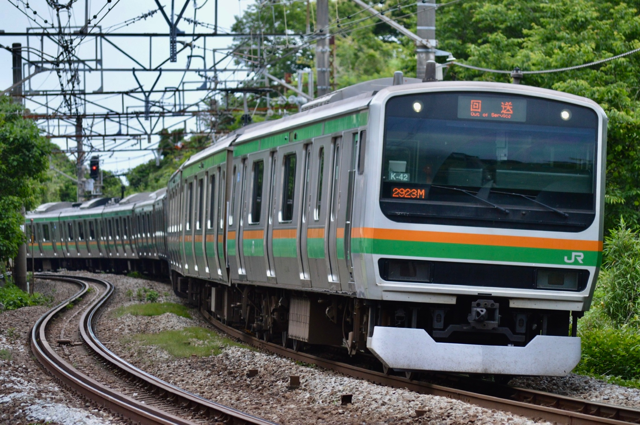 Funa on Twitter: "2023.5.28 休日2923M 回送※詳細不明 E231系 K-42編成 @米神踏切 4本のみの横コツ3次車です！ 写真不足気味なんで旧作を ...