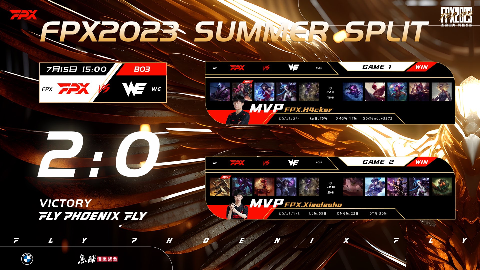 FPX on Twitter: "FPX 2-0 WE Good game! We won today's tournament with two matches. Even though ...