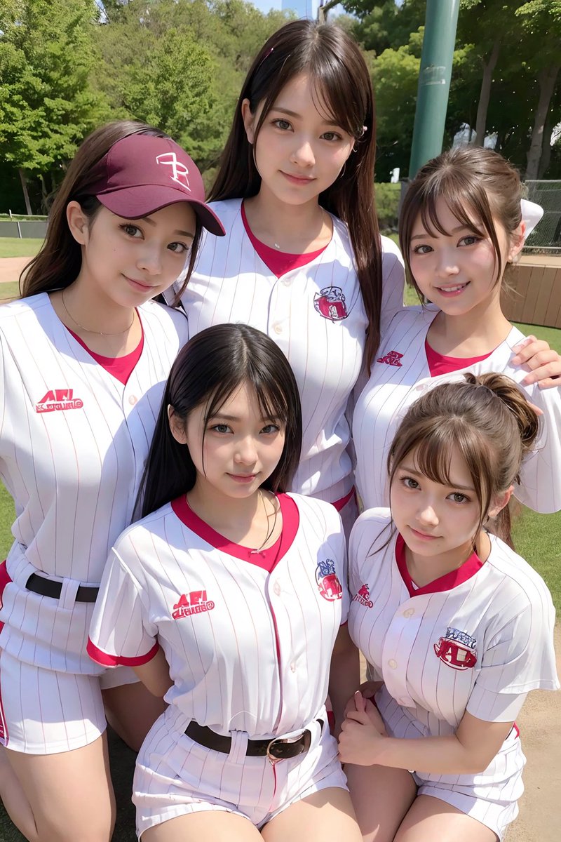 ぽす🔰AI美女(@ai_maniax ):暑かったねー！☀️ #AIart #野球女子