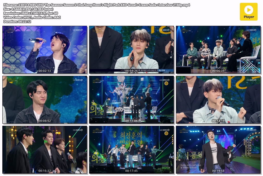 KpopBuzzHub on Twitter: "230714 KBS UHD The Seasons Season 2: Choi Jung Hoon's Night Park EXO ...