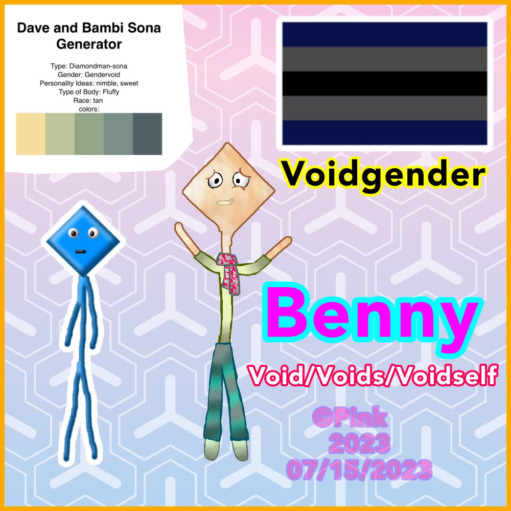 Pink Sparkles🆖 on Twitter: "AYO!!! Meet Benny!! #void #voidgender #diamondmansona #oc # ...