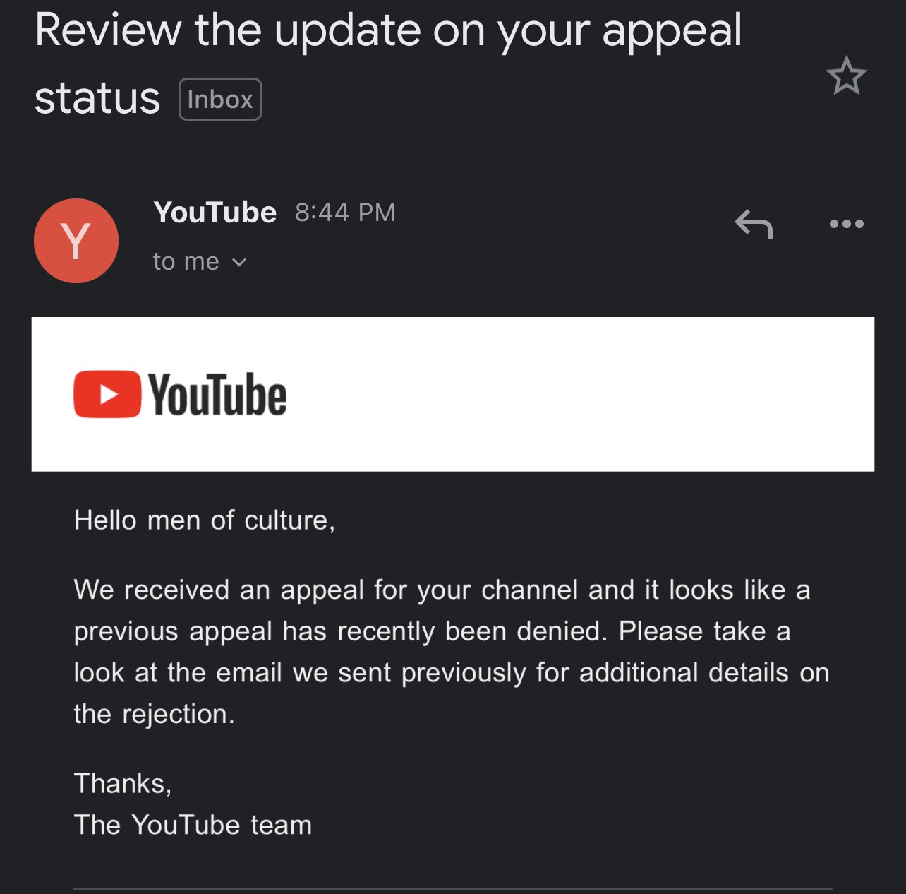 MohitVerse on Twitter: "Hi @TeamYouTube @YouTube @YouTubeIndia Our channel Men of culture was ...