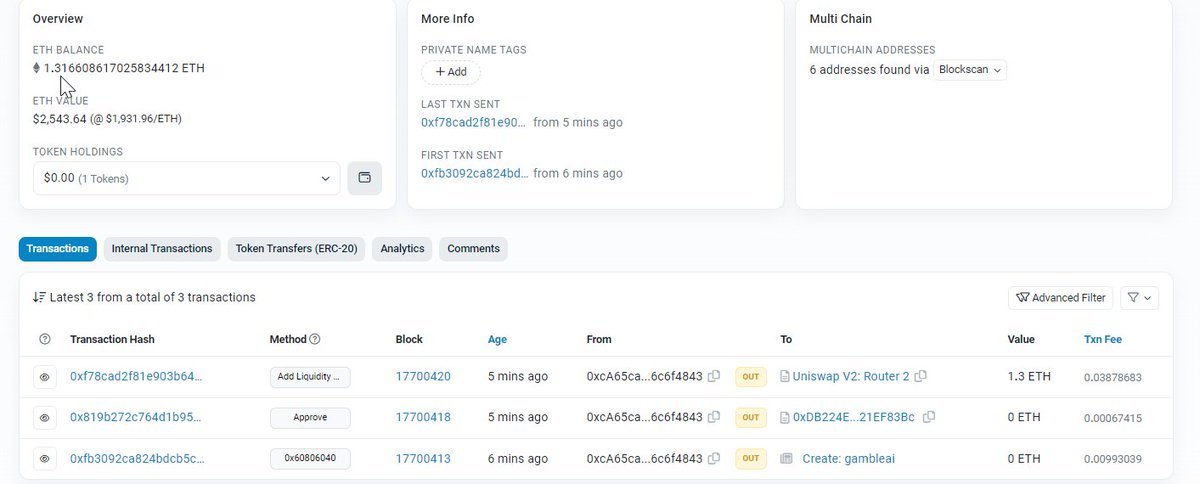 Quick tutorial on how to follow on-chain funds through disperse using a newly deployed rug as an ...