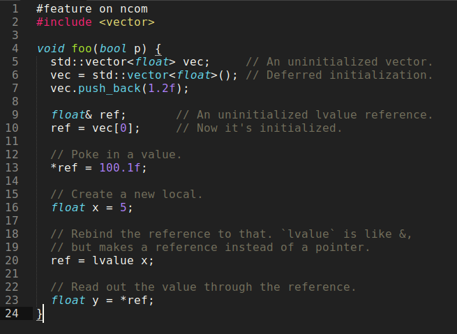 Sean Baxter on Twitter: "Great. I have deferred initialization and references as value types ...