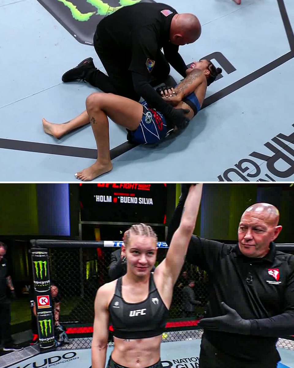 ESPN MMA on Twitter: "Viktoriia Dudakova picks up the first round TKO win due to an elbow injury ...