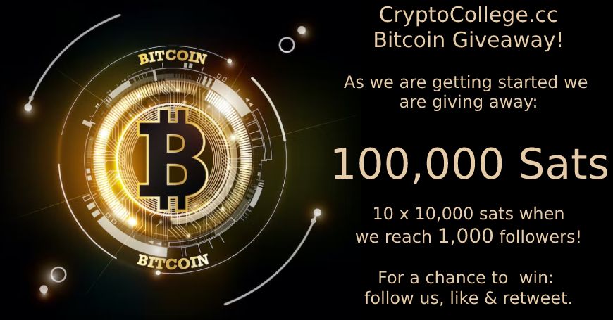 Crypto College.cc on Twitter: "As we continue our way to 1,000 followers we will give another ...