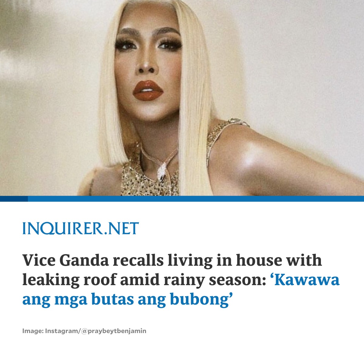 Inquirer on Twitter: "Vice Ganda spoke about his experience living in a house with a leaking ...