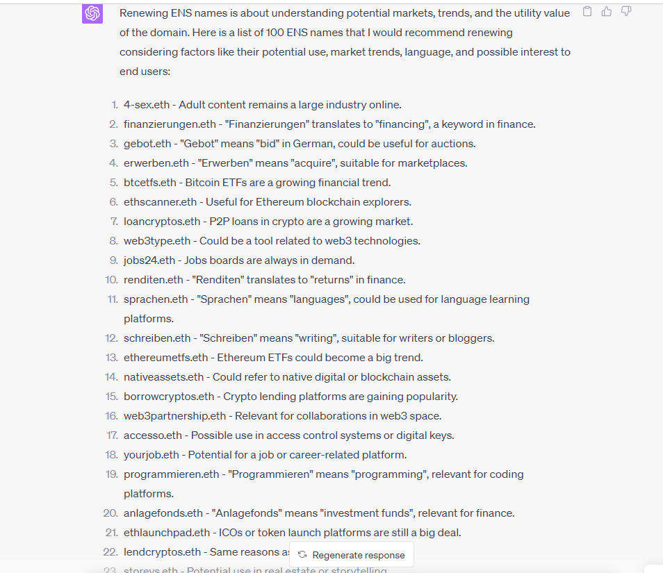 web3type.eth (RoadToMillionaire) on Twitter: "Renewed 114 ENS Domains ...