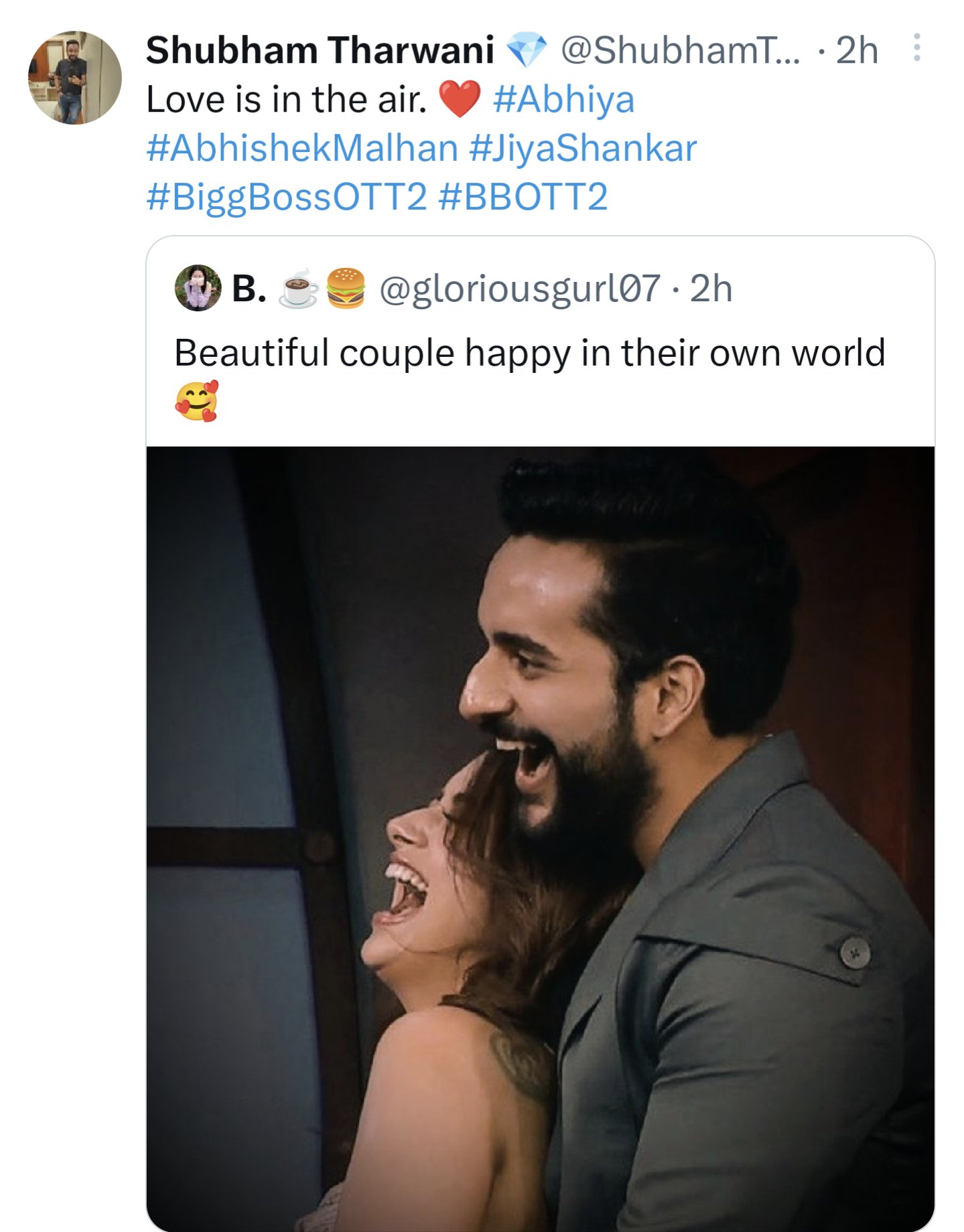 Shubham Tharwani 💎 on Twitter: "#Abhiya😍 #AbhishekMalhan #JiyaShankar Action: Reaction: https ...