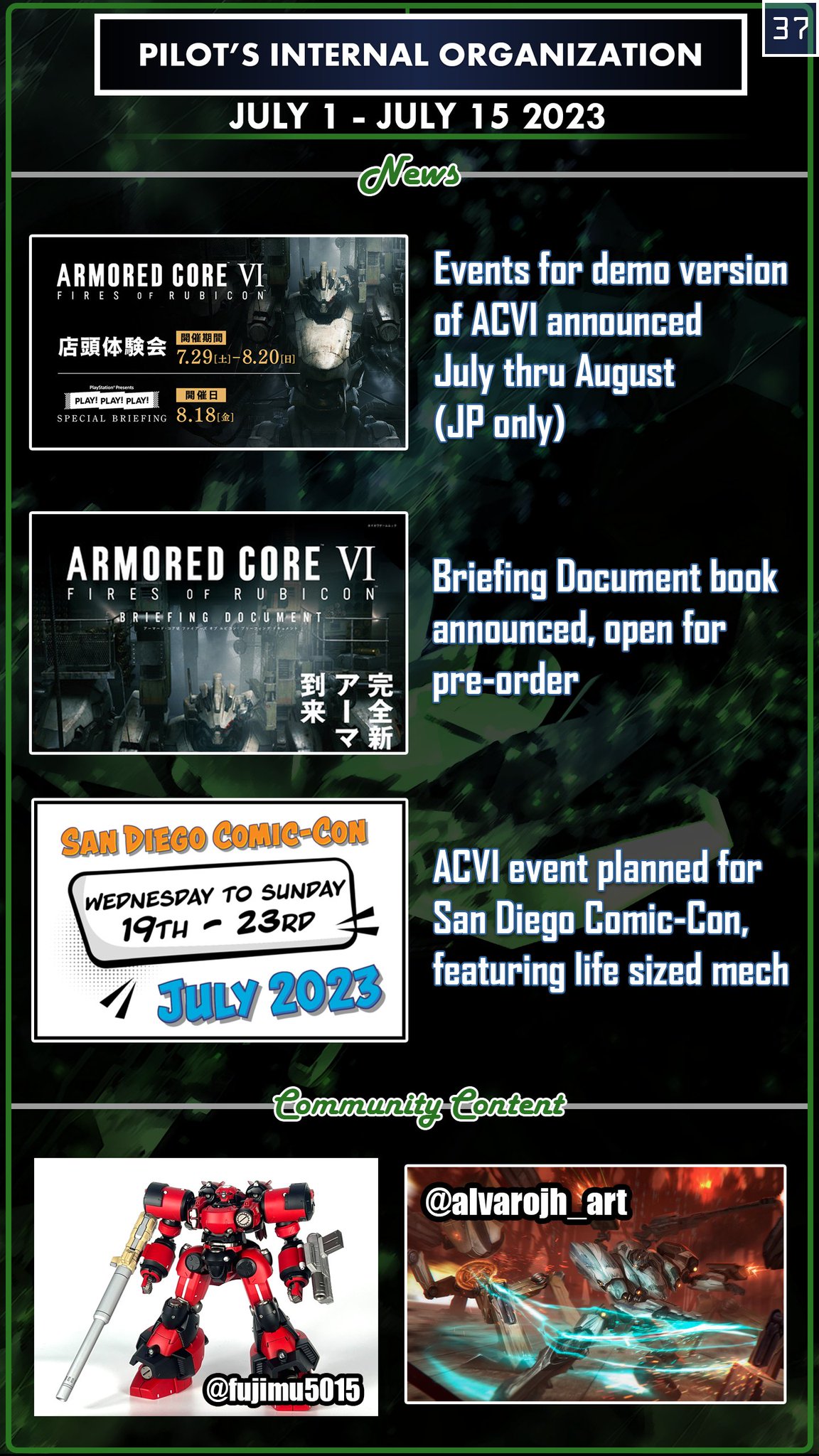 Armored Core Legacy on Twitter: "Pilot’s Internal Organization (PIO) - Armored Core community ...