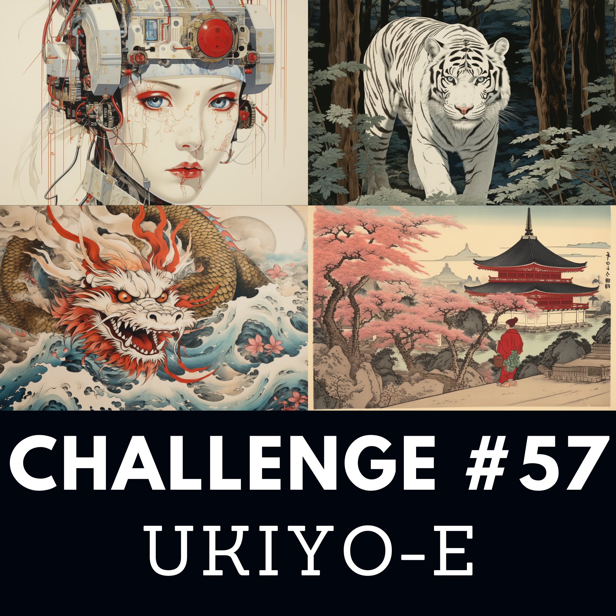 4rtofficially1ntelligent on Twitter: "Today's AI art challenge #57: "UKIYO-E"!!! Base Prompt ...