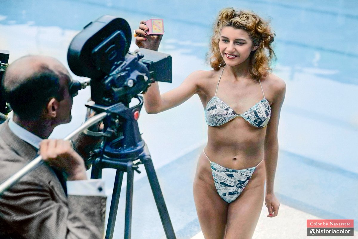 Rafael Navarrete on Twitter: "5 de julio de 1946, Micheline Bernardini posa en la piscina del ...