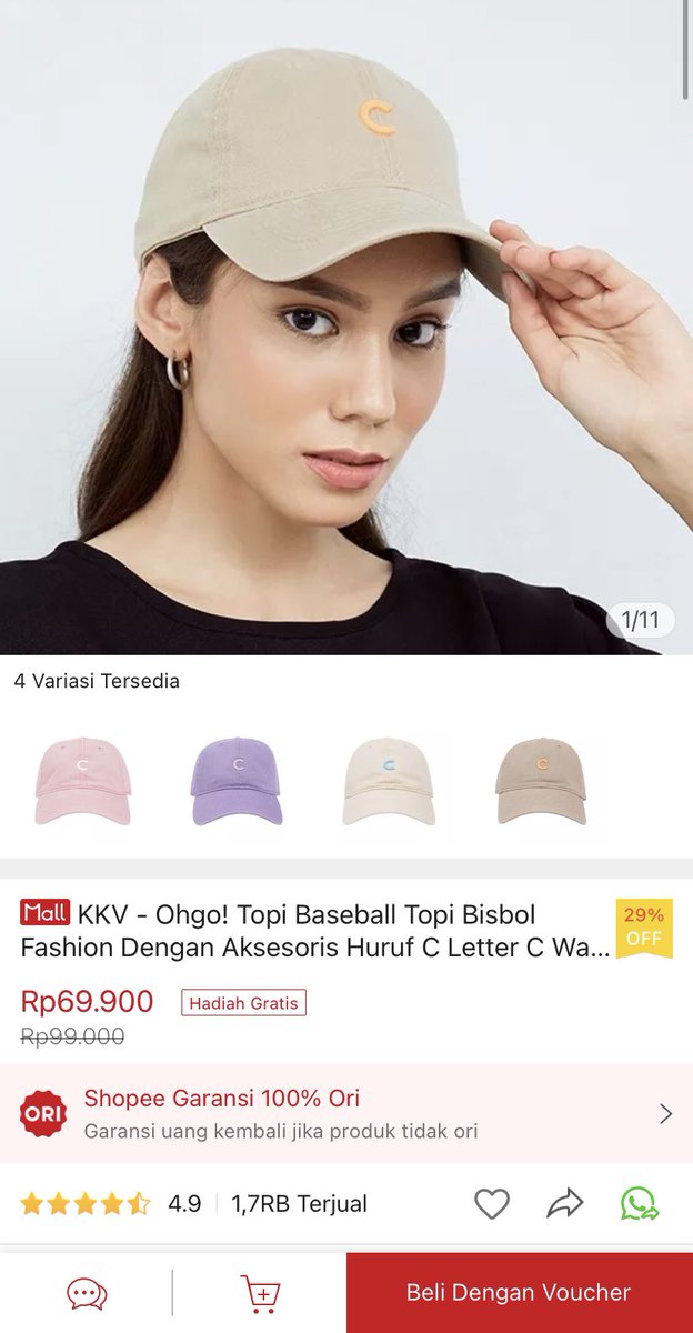 #JKT48Fashion since 2017 on Twitter: "Yessica Tamara wore KKV Baseball Cap C Letter in Khaki. # ...