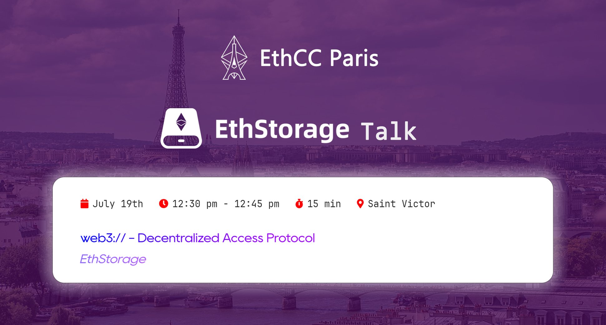 EthStorage 🔜 EthCC Paris 🇫🇷 on Twitter: "EthCC starts tomorrow! @EthStorage team is here in ...