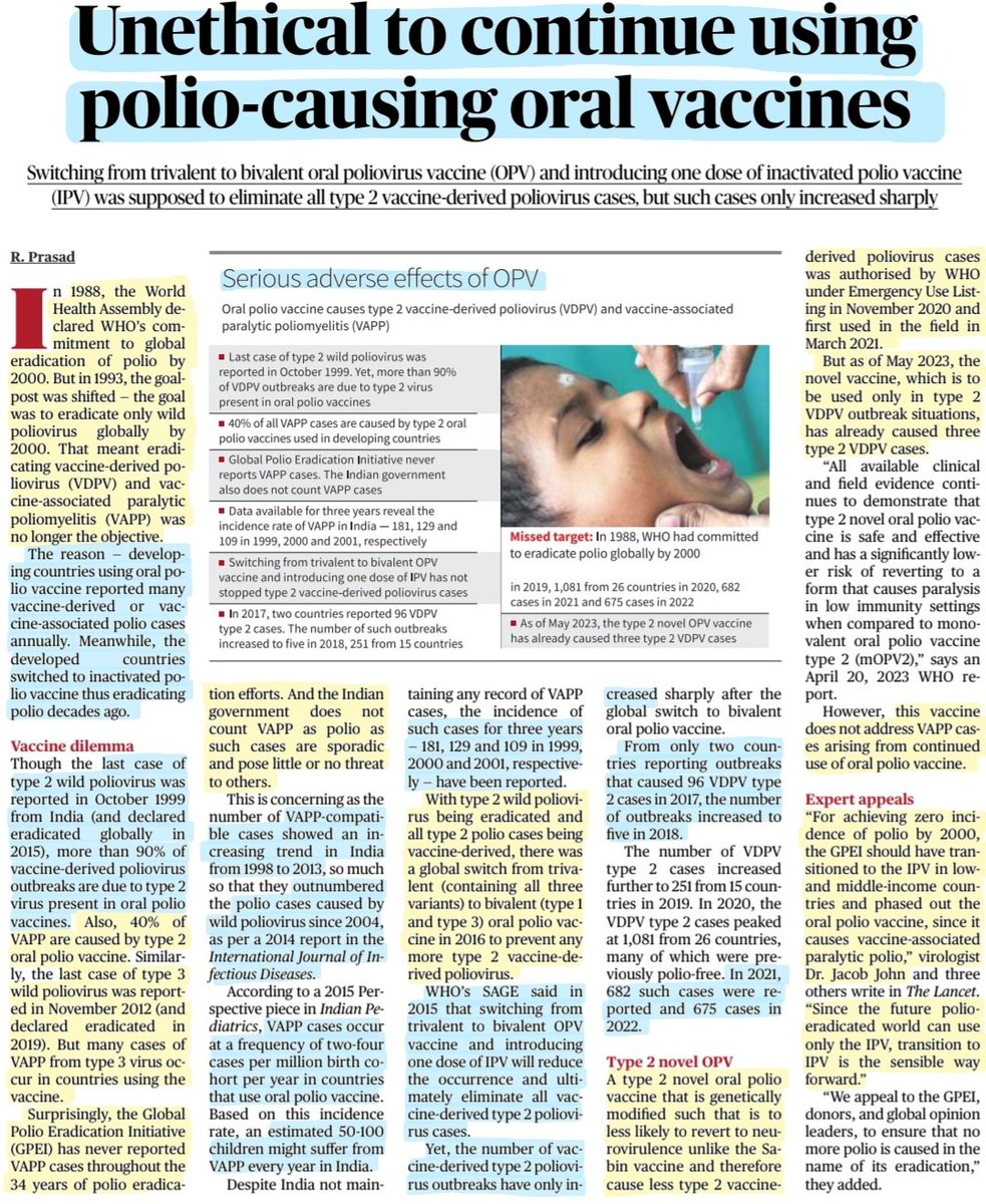 Ravikant Yadav on Twitter: "VAPP Vaccine Associated Paralytic Poliomyelitis 'Unethical to ...