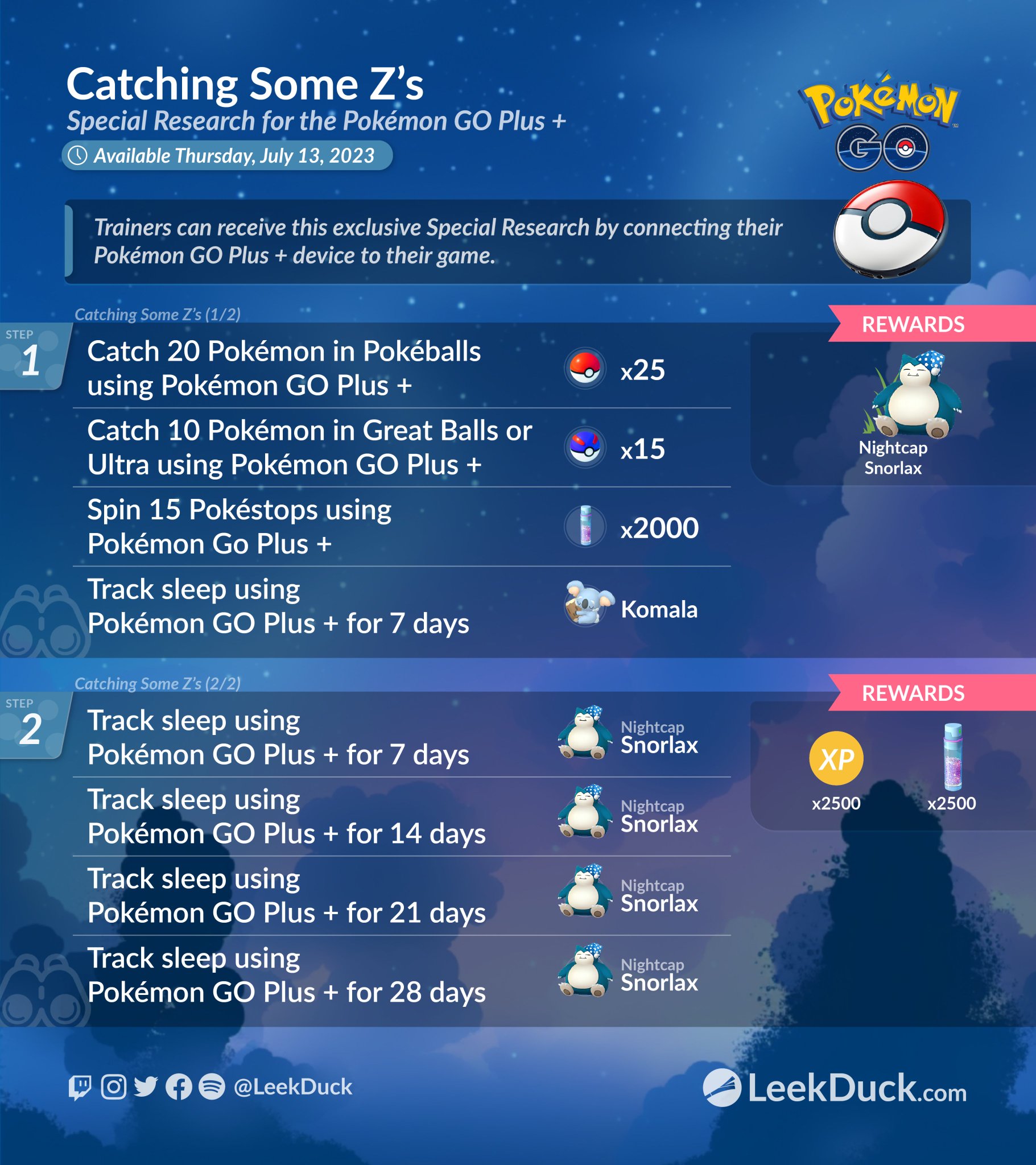 Leek Duck 🦆 on Twitter: "Catching Some Z's - Special Research • This exclusive Special Research ...