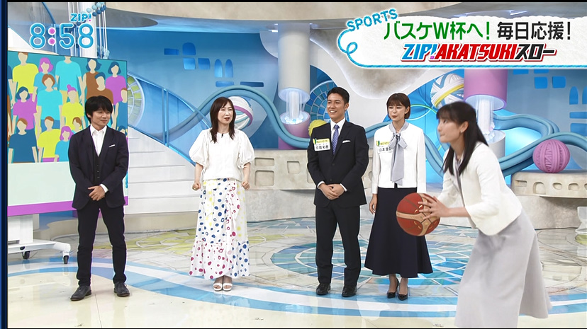 tvmaniaZERO on Twitter: "2023/07/17 #ZIP 日テレ新人アナウンサー3名 #渡邉結衣 アナ のフリースローチャレンジ見事成功！風間俊介さん「この3名は大成 ...