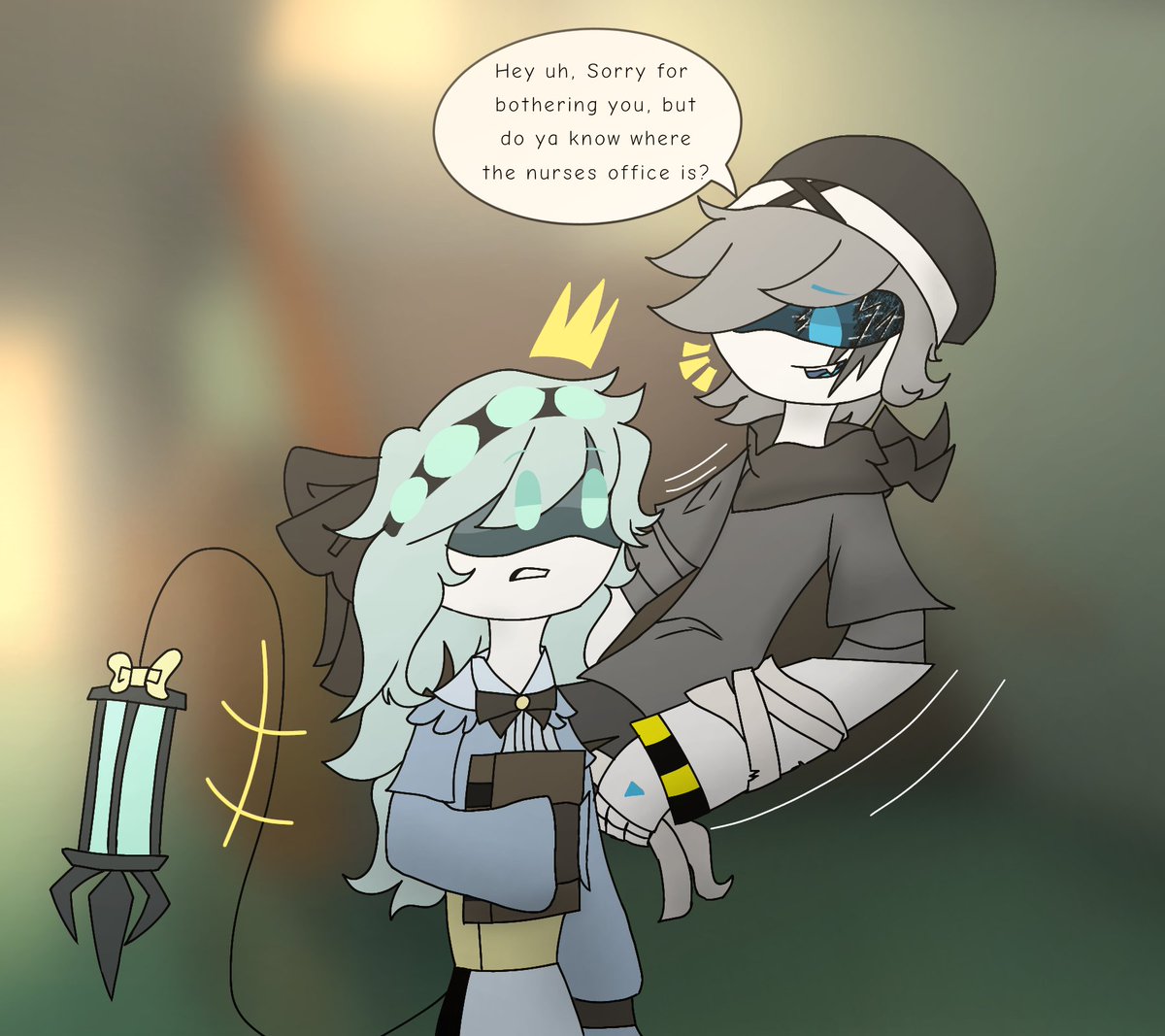 « Fay 🏳️‍⚧️ » (mentally ill) on Twitter: "[ First encountering a new student ] #murderdronesoc # ...