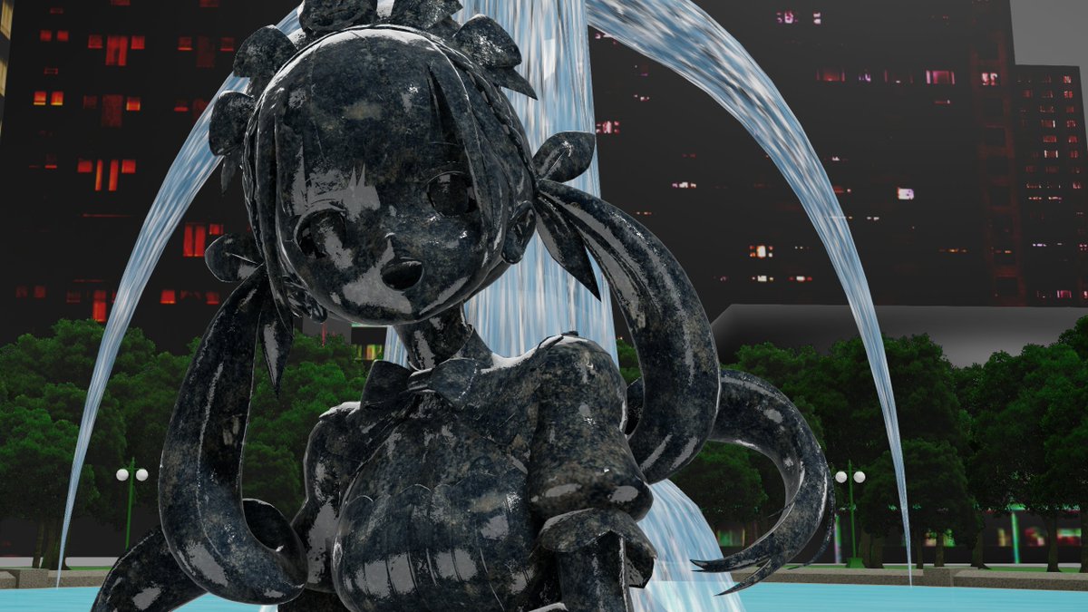 シルシル on Twitter: "RT @harusame_aoneko: > 噴水像(金)として 仕立てられるあくあ #odaibako_harusame_aoneko"