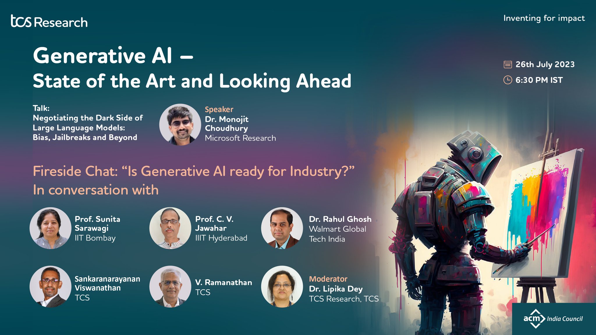 TCS Research on Twitter: "Is #GenerativeAI ready for industry? Join us for a webinar by TCS ...