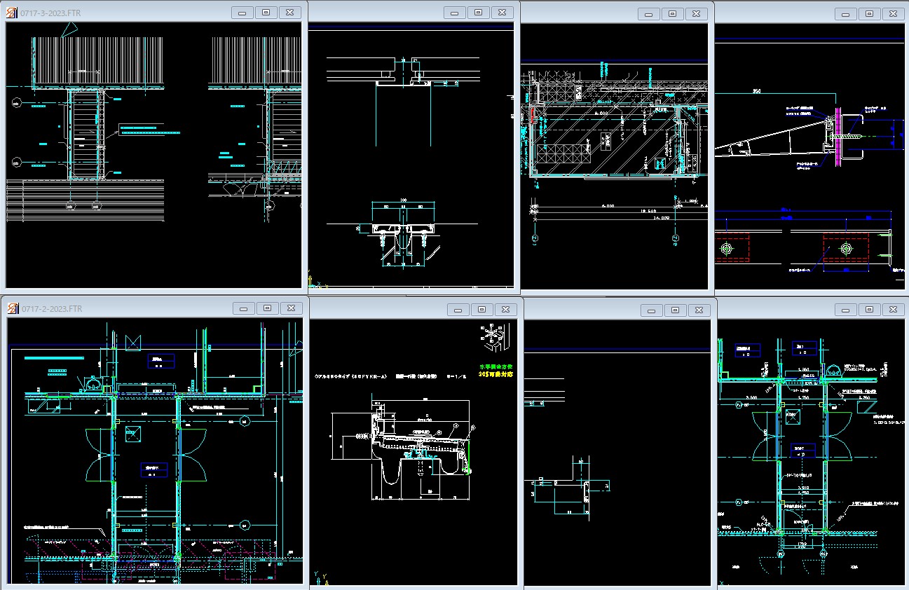 在宅CAD日記 on Twitter: "渡り廊下1：EXP.J平面+断面、天井－床+内壁-外壁納まり、屋根納まり、庇、笠木平面+納まり 渡り廊下2：EXP>J平面+断面、納まりは1と共通 ...