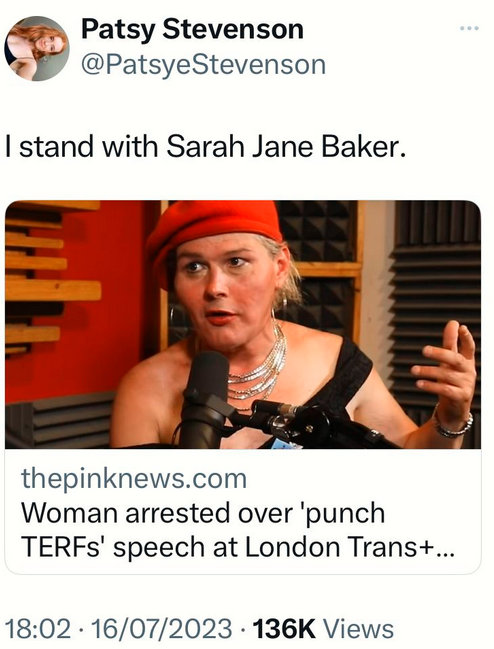 Progressive Misogyny on Twitter: "Patsy: I stand with Sarah Jane Baker. Also Patsy: I have no ...