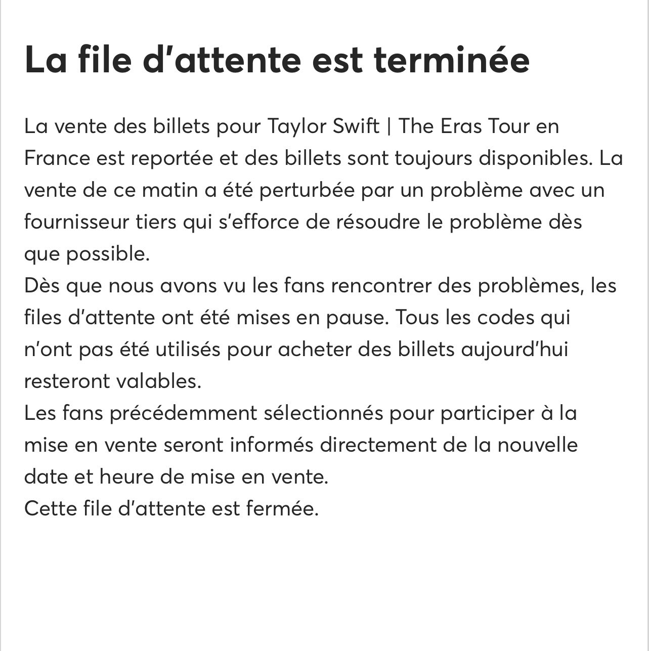 Romain Ilbert on Twitter: "@TicketmasterFR @taylorswift13 J’étais 205ème précédemment dans la ...