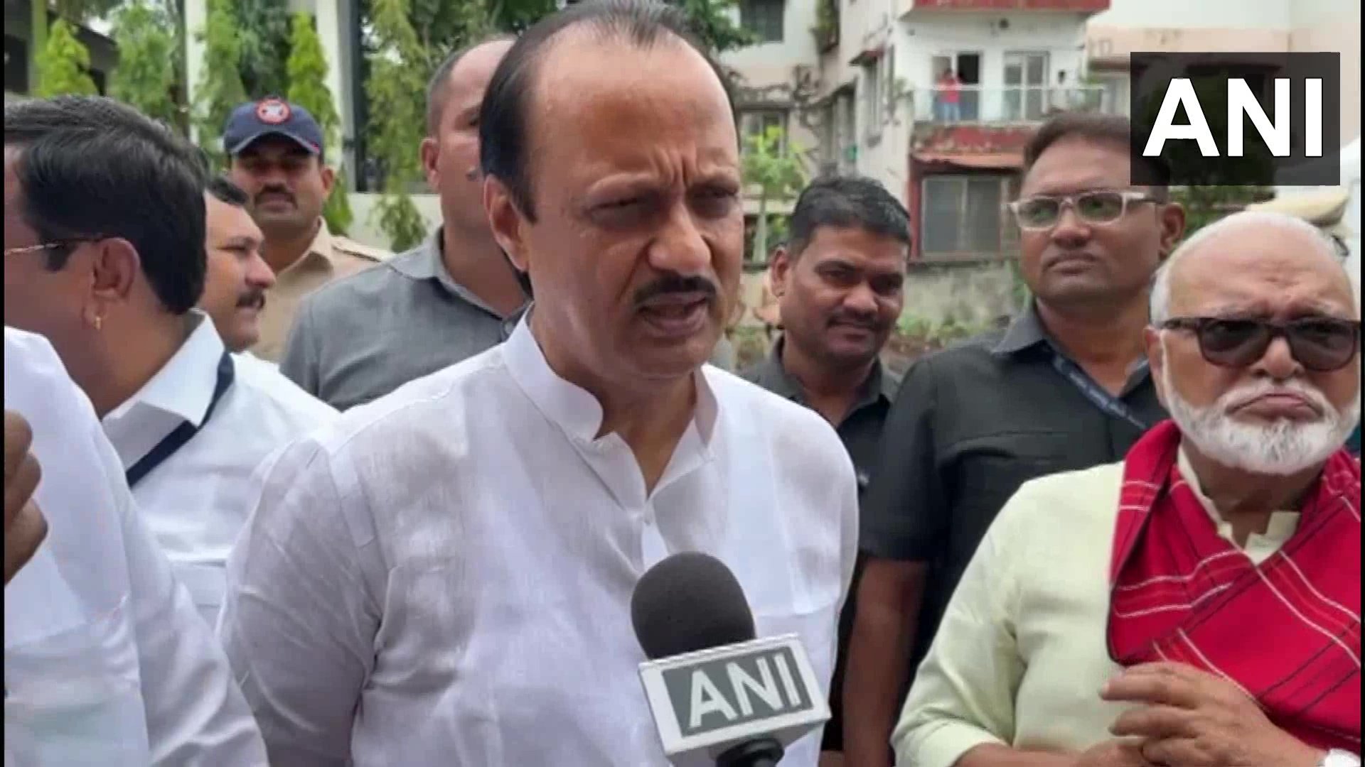 ANI on Twitter: "Maharashtra Deputy CM Ajit Pawar and NCP MLAs of his faction reach Mumbai's YB ...