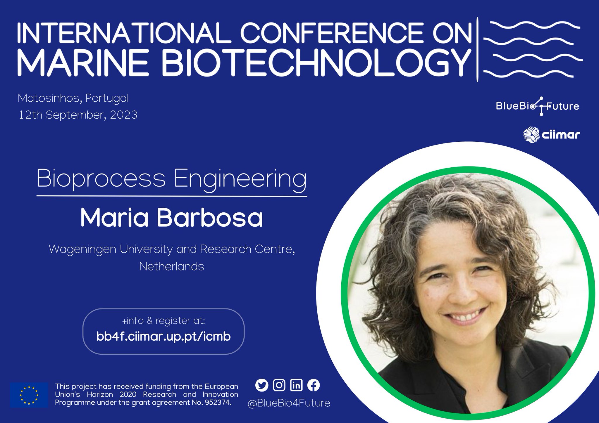 BlueBio4Future on Twitter: "The Bioprocesses panel of #ICMB will be headed by Maria Barbosa from ...