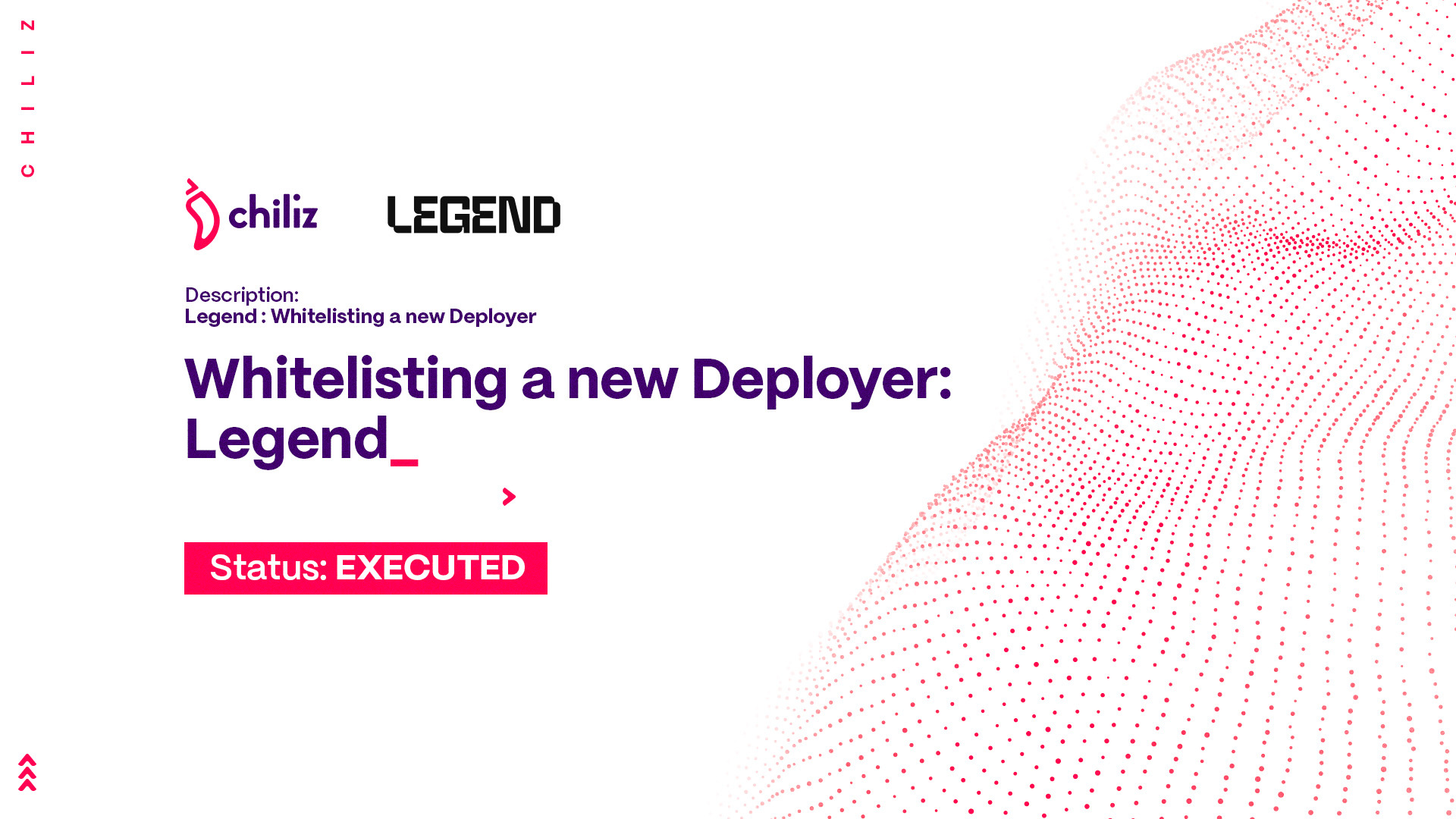 Chiliz ($CHZ) - Powering Socios.com ⚡ on Twitter: "Whitelisting a new Deployer: Legend Status ...