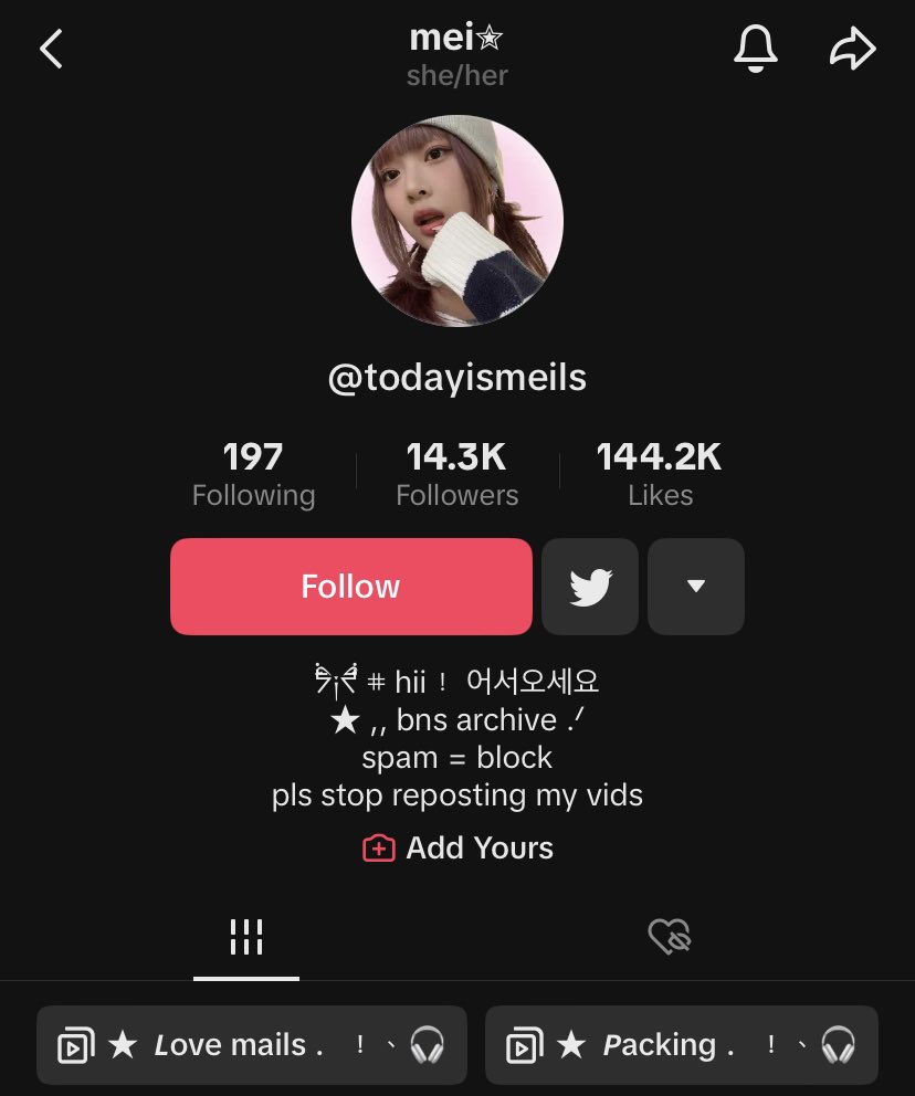 mei on Twitter: "hello everyone ! my old account with 14.3k followers was hacked that’s why ...