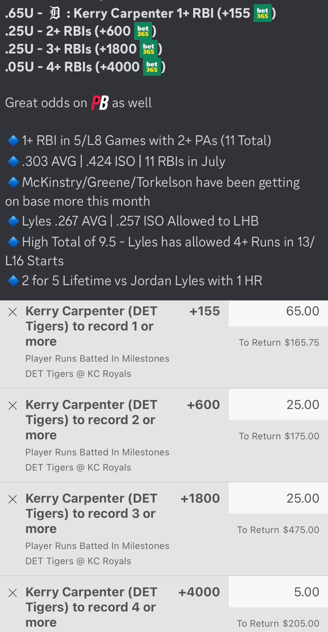 MJC Locks on Twitter: "⭐️ RBI Ladder w/ @ThePropfessor_ ⭐️ 🌟 (DET) Kerry Carpenter RBI Ladder (1 ...