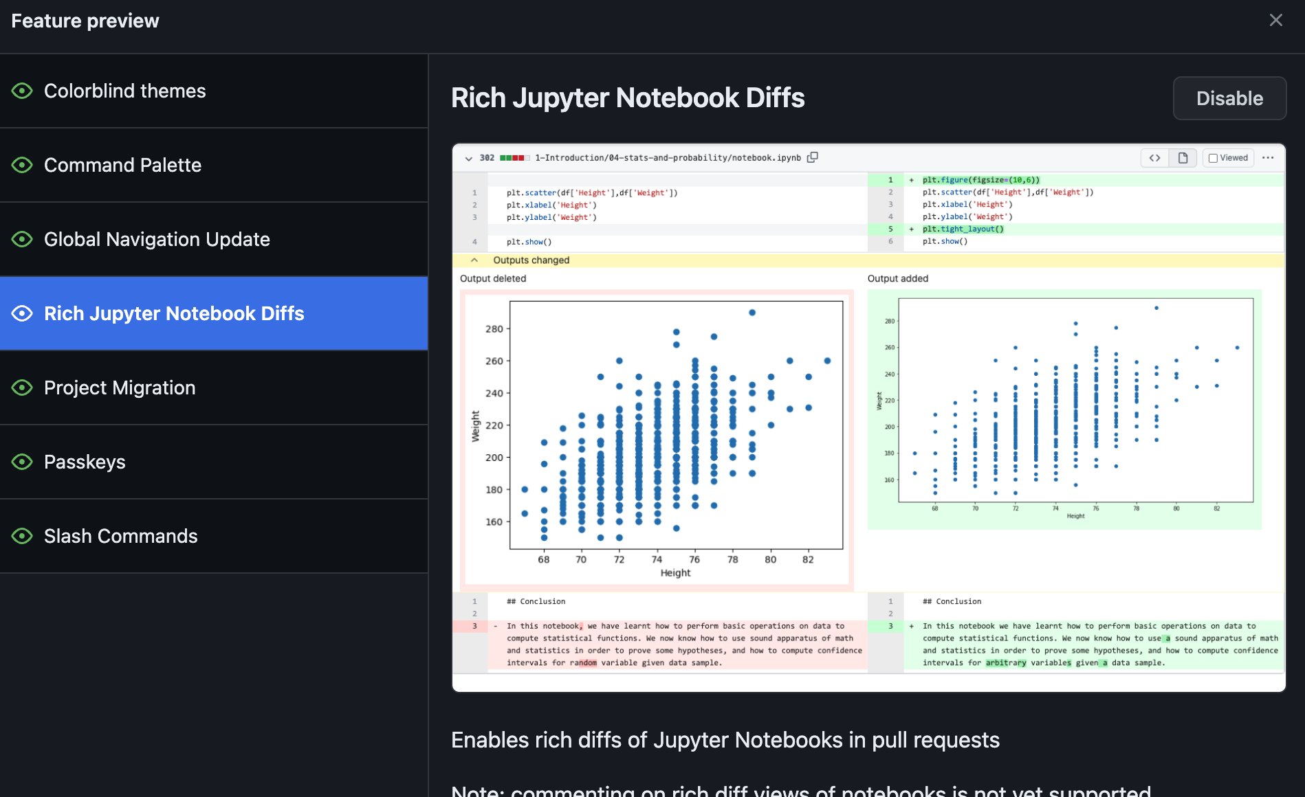 Onuralp S. on Twitter: "It is really nice to see better diffs view in GitHub for Jupyter ...