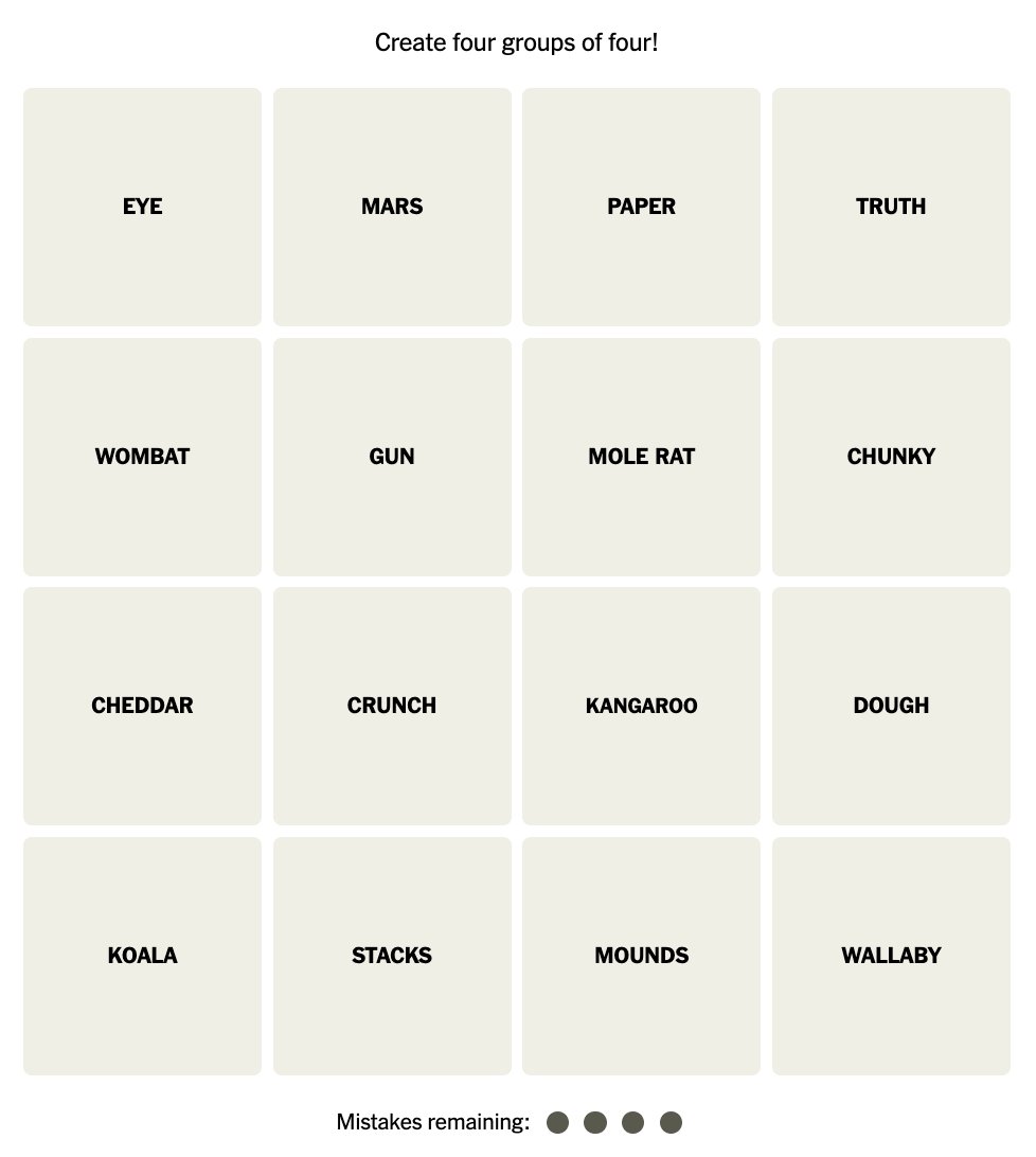 The New York Times on Twitter: "Connections is a daily game about ...