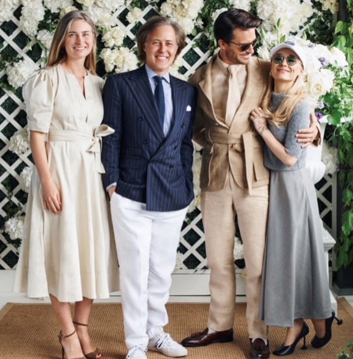 Buzzing Pop on Twitter: "Ariana Grande and Jonathan Bailey with David & Lauren Lauren at the ...