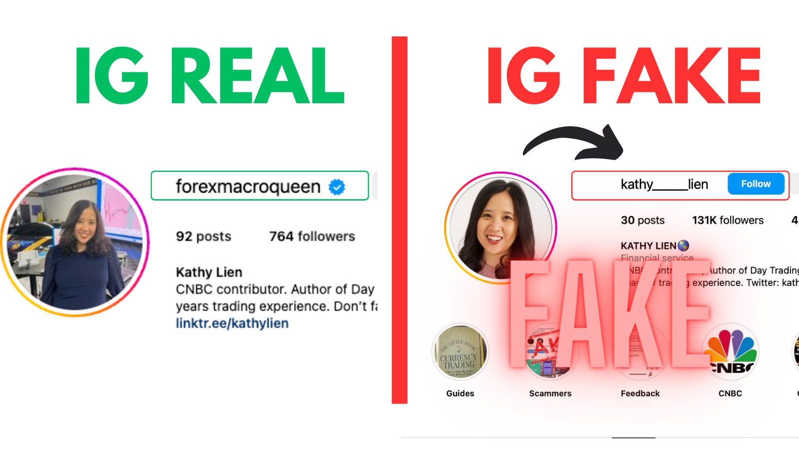 Kathy Lien on Twitter: "FAKE IG account alert - getting my lawyers on this one! My only real ...