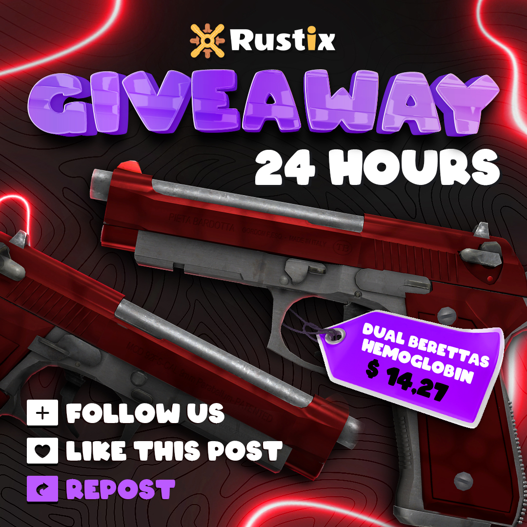 Rustix.io on Twitter: "$14.27 GIVEAWAY 🚀 DUAL BERETTAS | HEMOGLOBIN Join our giveaway now! What ...