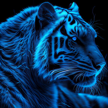 Cool Blue Tiger Wallpaper