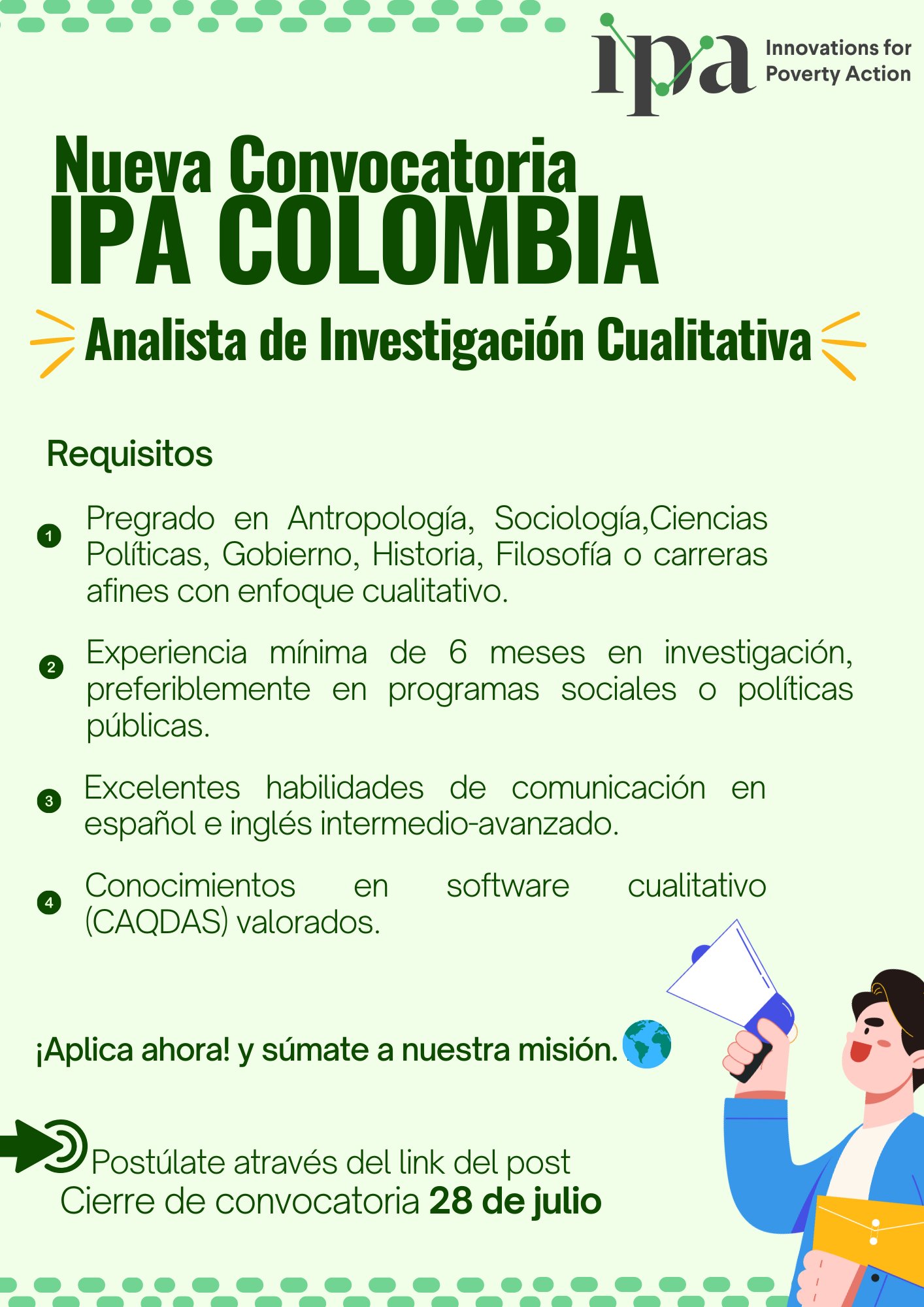 IPA LAC on Twitter: "🚀¡Oportunidad emocionante en IPA 🇨🇴! Buscamos un Analista de Investigación ...